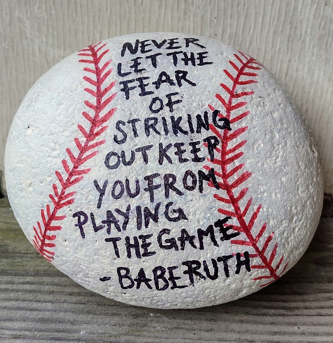 Hand Painted Babe Ruth Quote Baseball Rock - Etsy