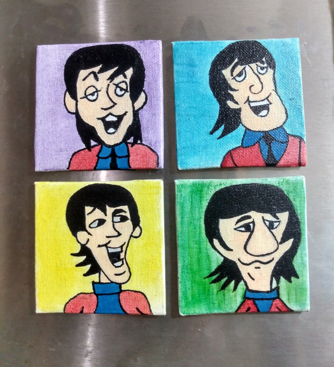 Hand Painted Beatles Magnet Set - Etsy