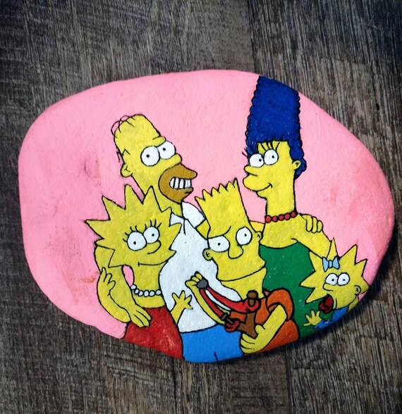Hand Painted Simpsons Rock | Etsy