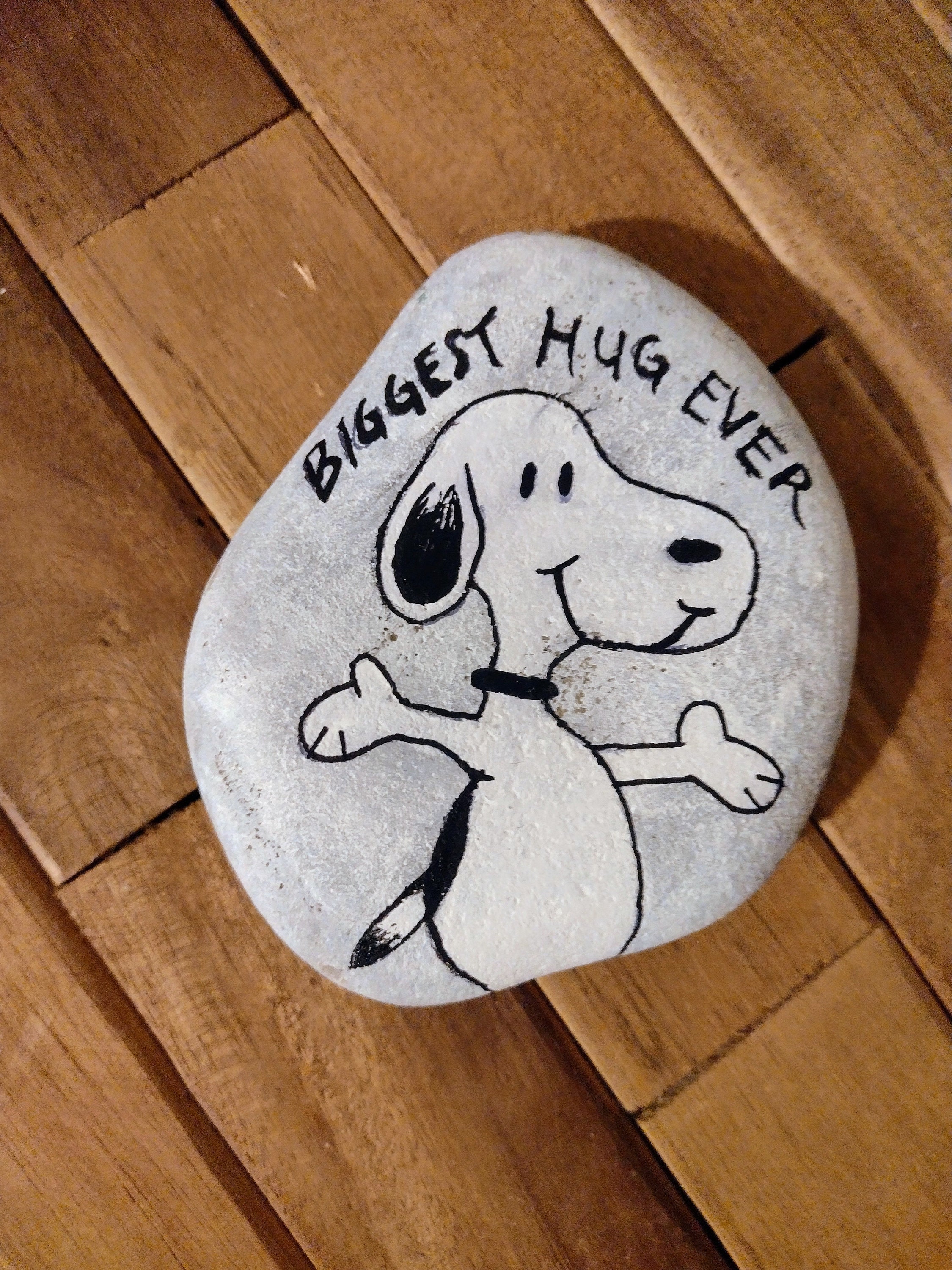 Hand Painted Snoopy Rock | Peanuts Art | Snoopy Art | Charlie Brown - Etsy