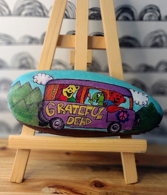 Hand Painted Grateful Dead VW Bus Rock | Etsy