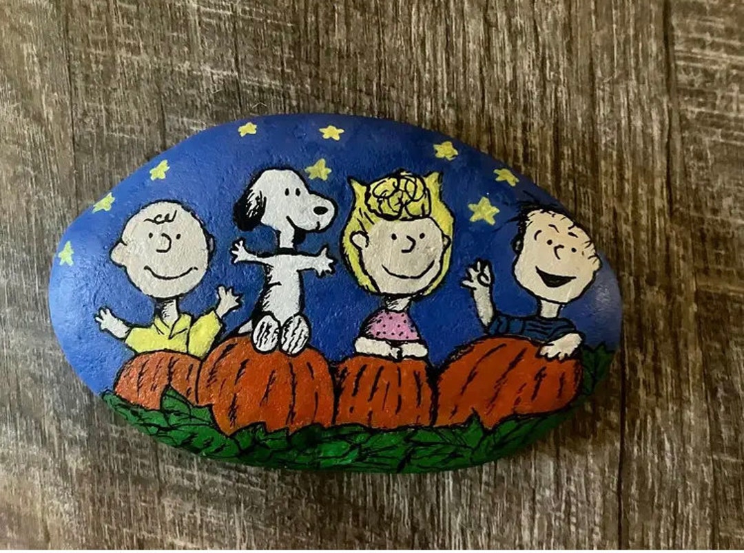 Hand Painted Snoopy Peanuts Halloween Rocks - Etsy
