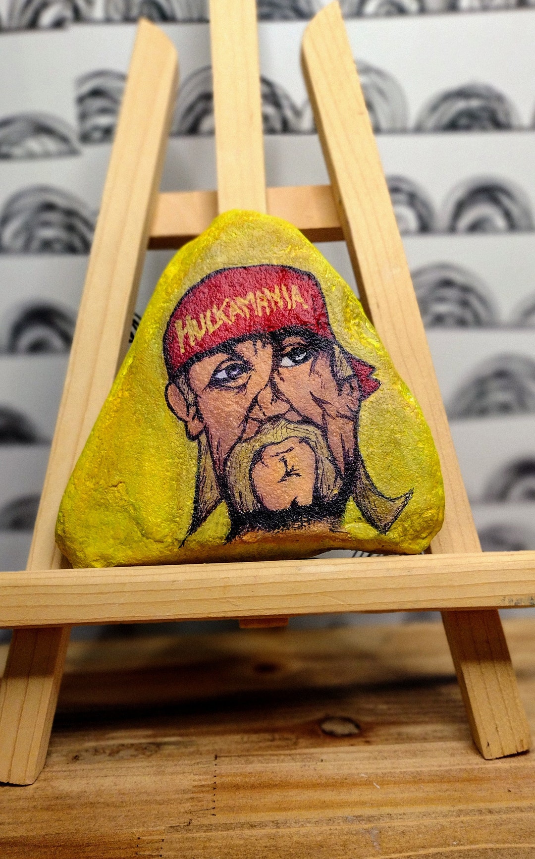 Hand Painted Hulk Hogan Hulkmania Rock - Etsy