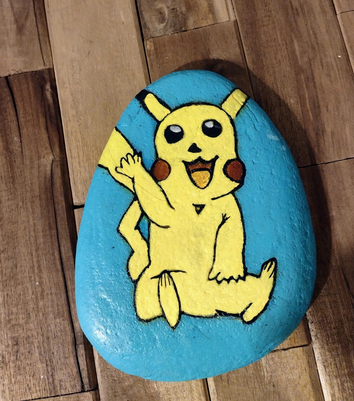 Hand Painted Pokemon Pikachu Rock - Etsy
