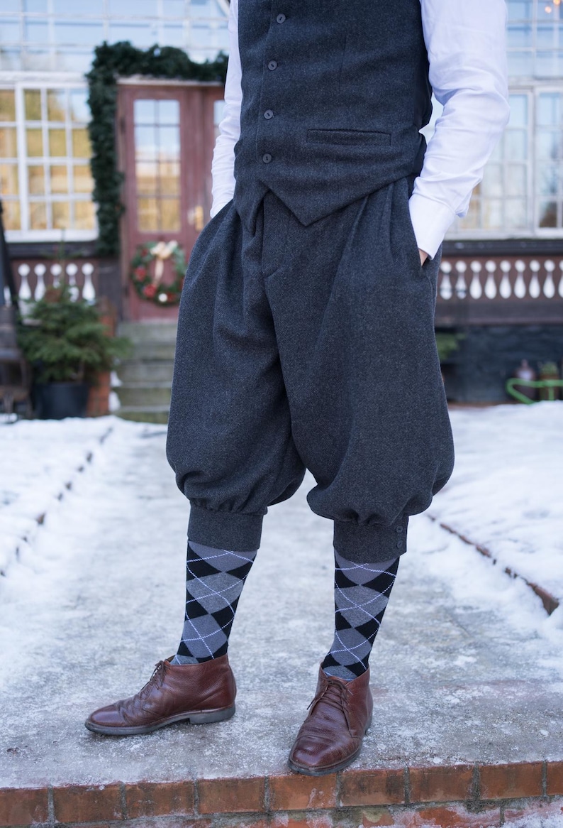 Vintage Men's Handmade Wool Knickerbocker Pants: 1920s Style Golf ...