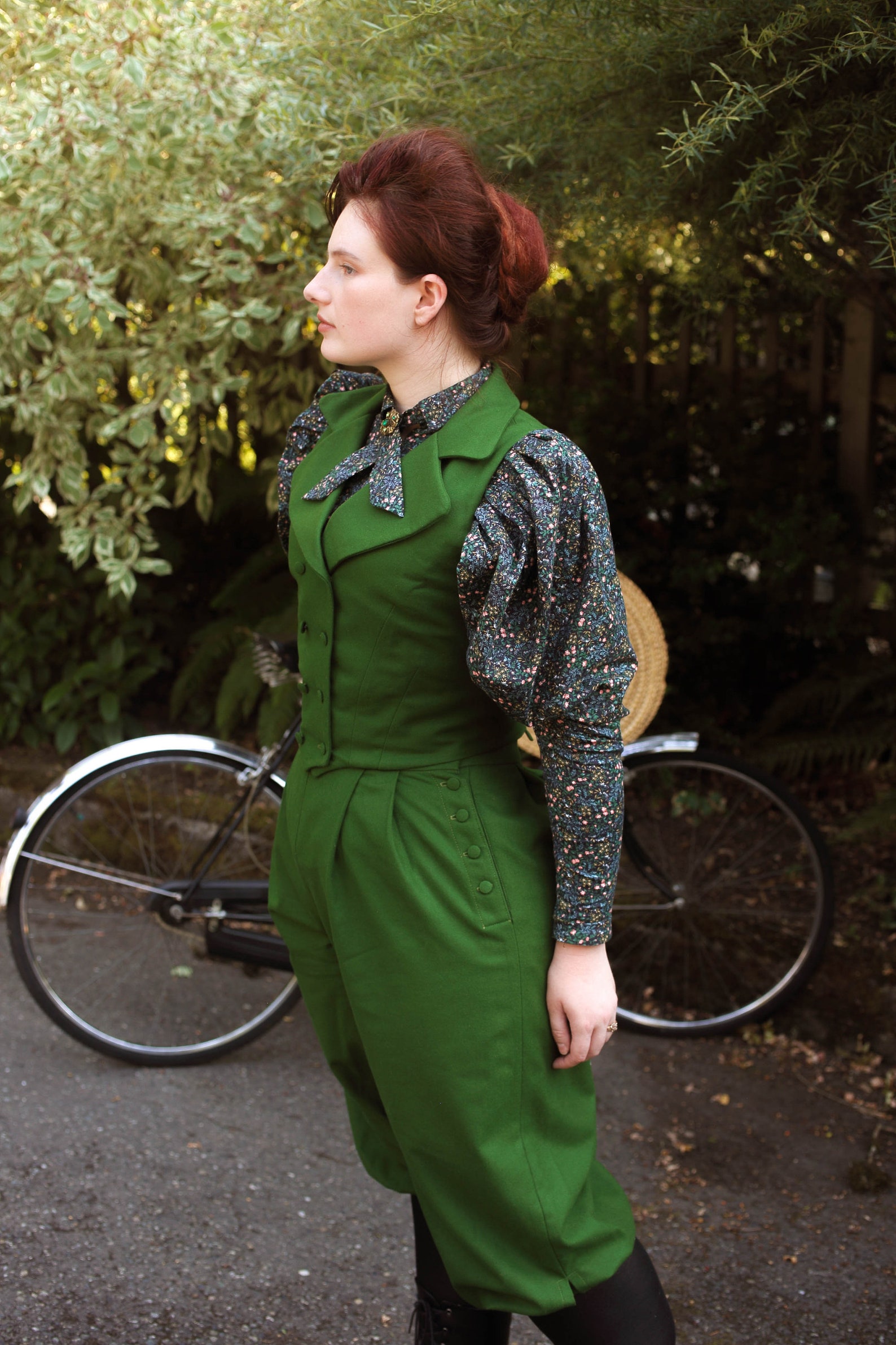 Edwardian Bloomers Set, Wool Suit Women, Waistcoat and Pants, Victorian ...