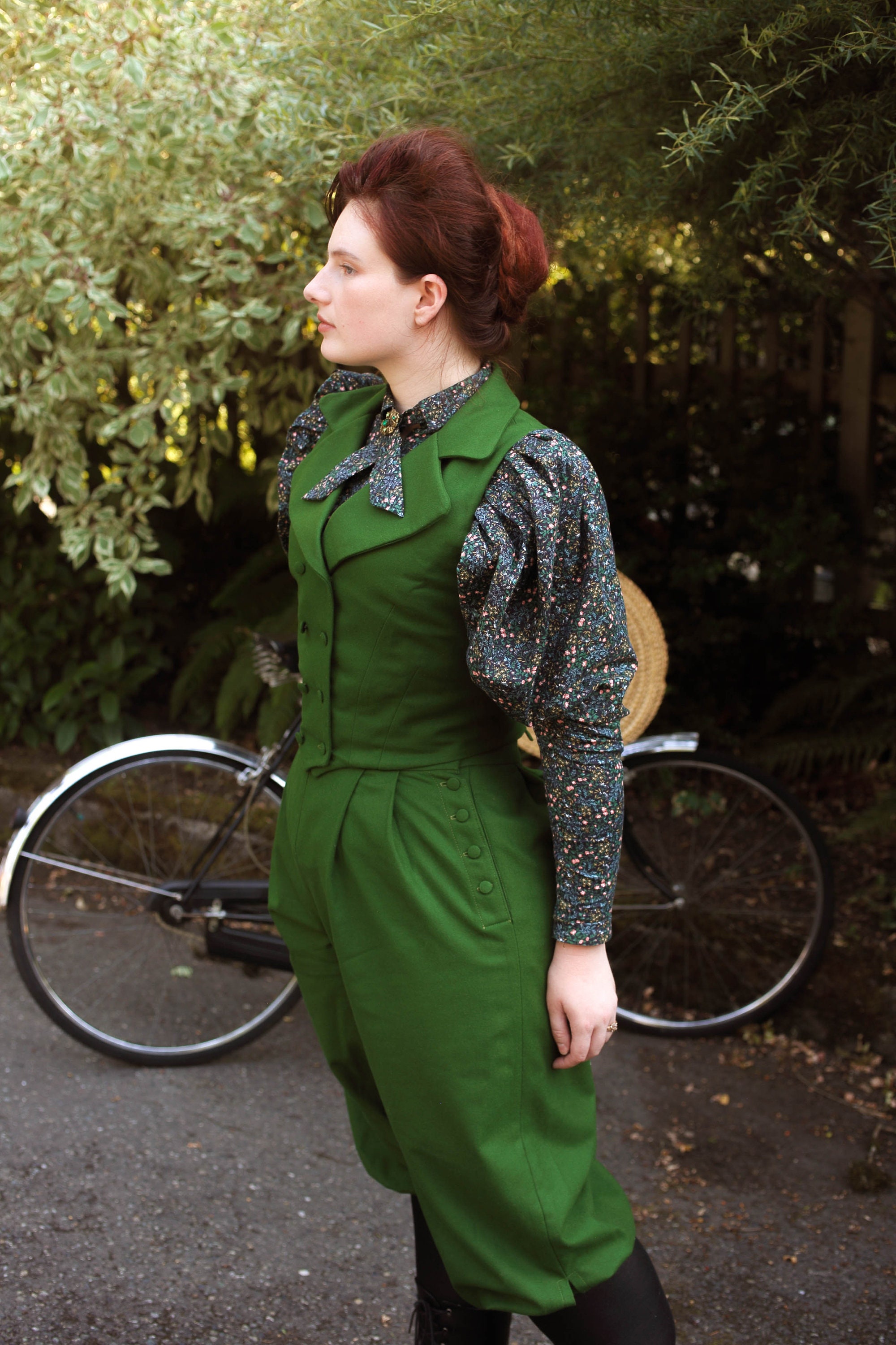 Edwardian Bloomers Set, Wool Suit Women, Waistcoat and Pants, Victorian ...