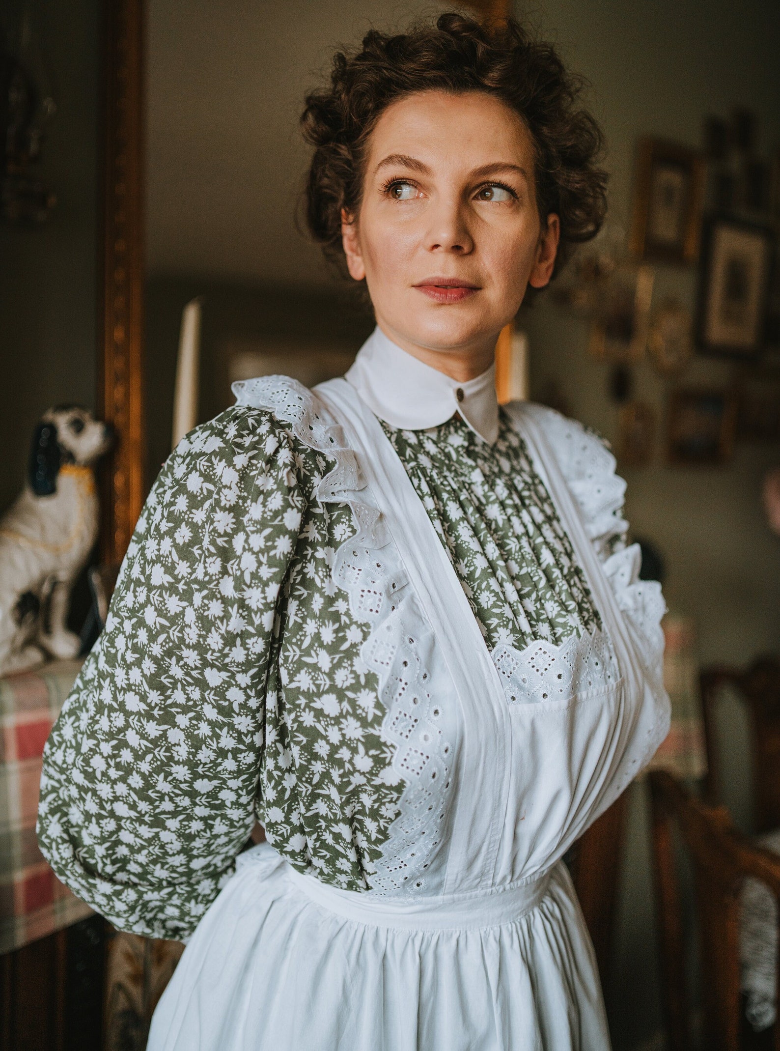 Victorian Style Cotton Apron: Lace Pinafore, Edwardian Downton Abbey - Etsy