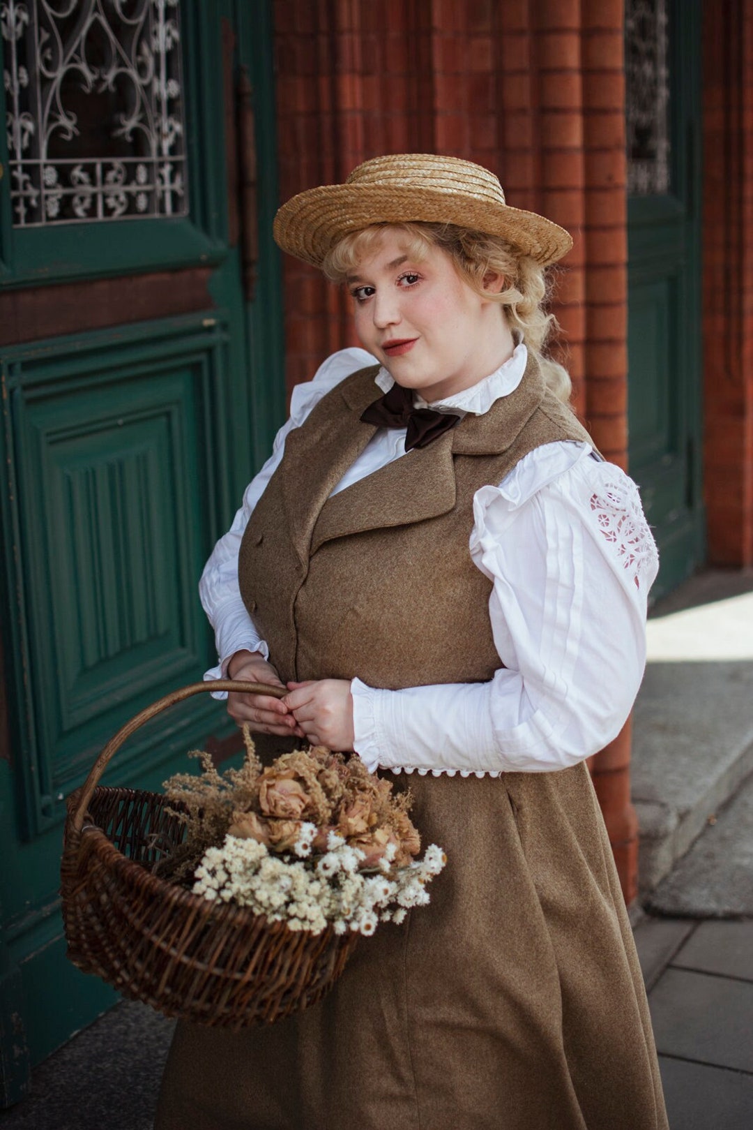 Edwardian Tweed Suit: Plus Size Victorian Vest & Skirt Set - Etsy