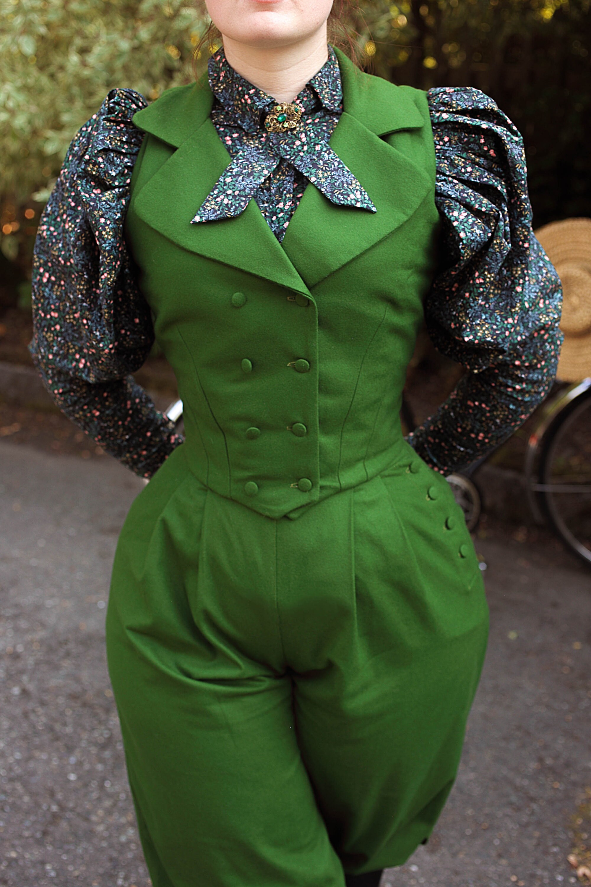 Edwardian Bloomers Set, Wool Suit Women, Waistcoat and Pants, Victorian ...