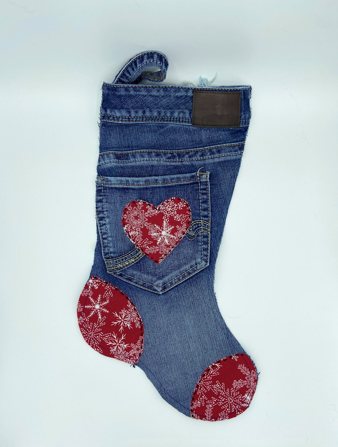 Denim/jean Christmas Stocking - Etsy
