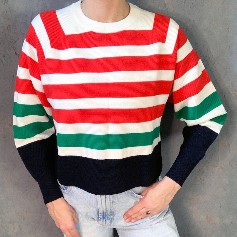 Red and White Stripe Sweater - Etsy