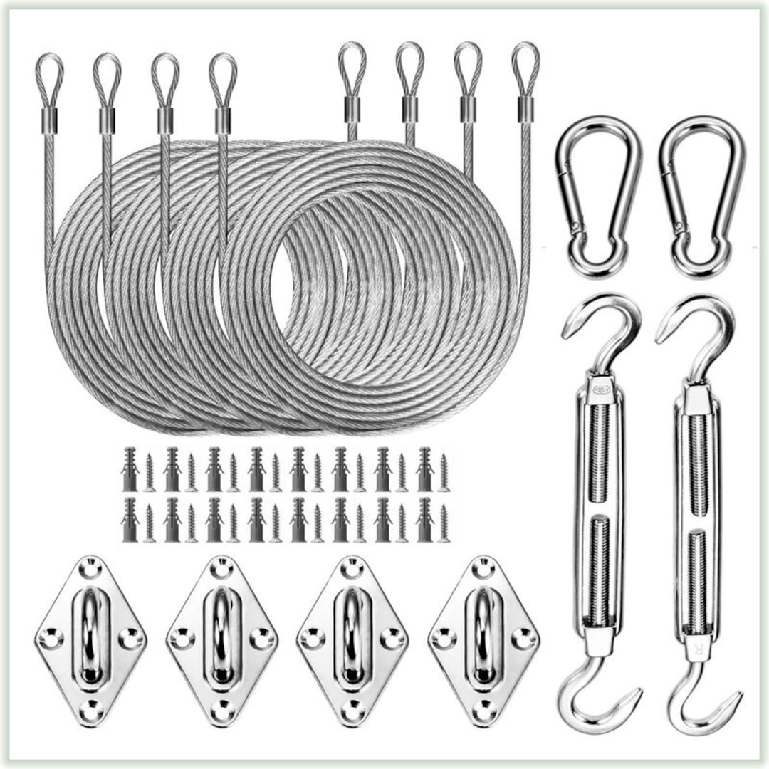 Colortree Hardware Kit for Rectangle Square Sun Shade Sail Canopy, 316 ...