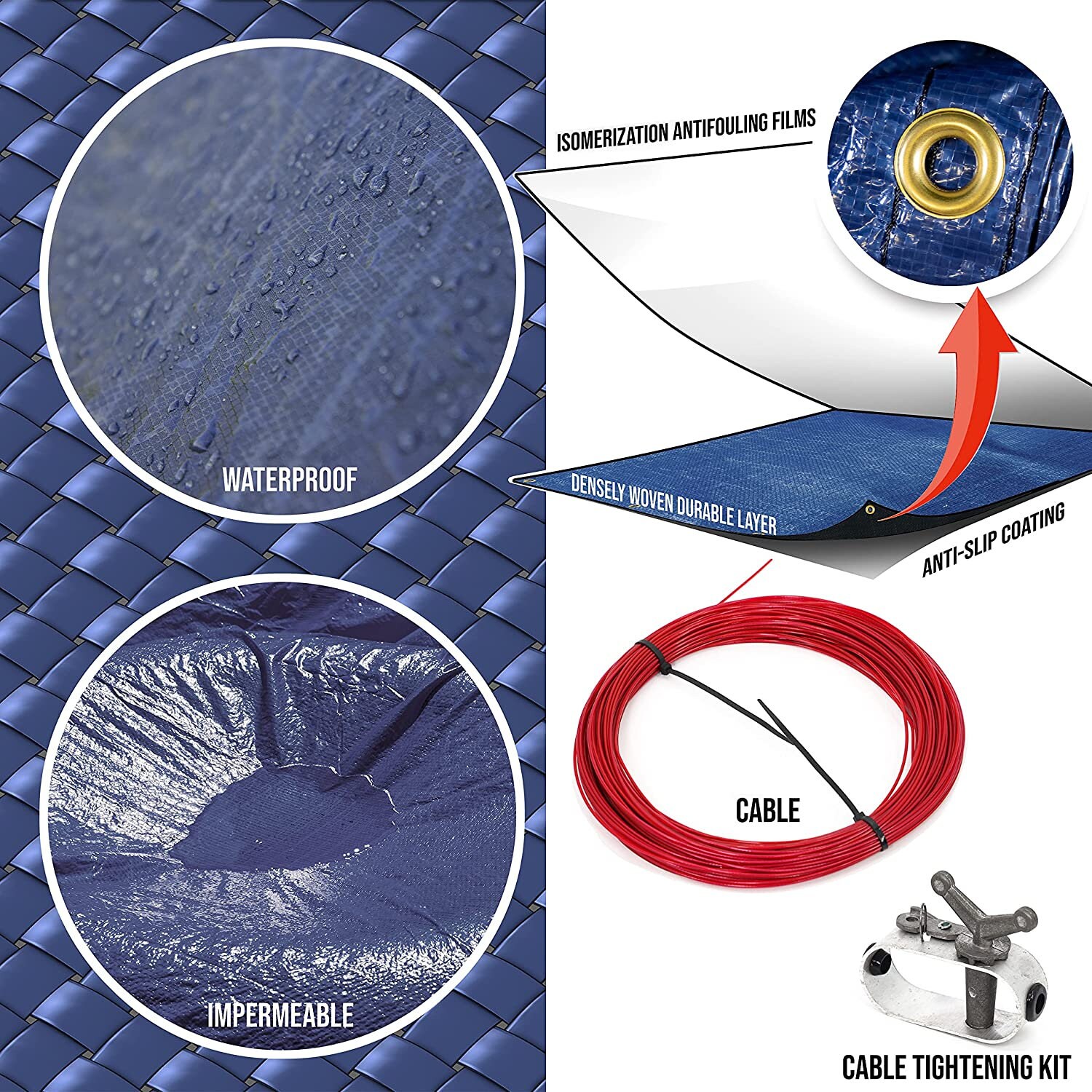 Colourtree Premium Oval Blue Winter Swimming Pool Cover Tarp Tarpco ...