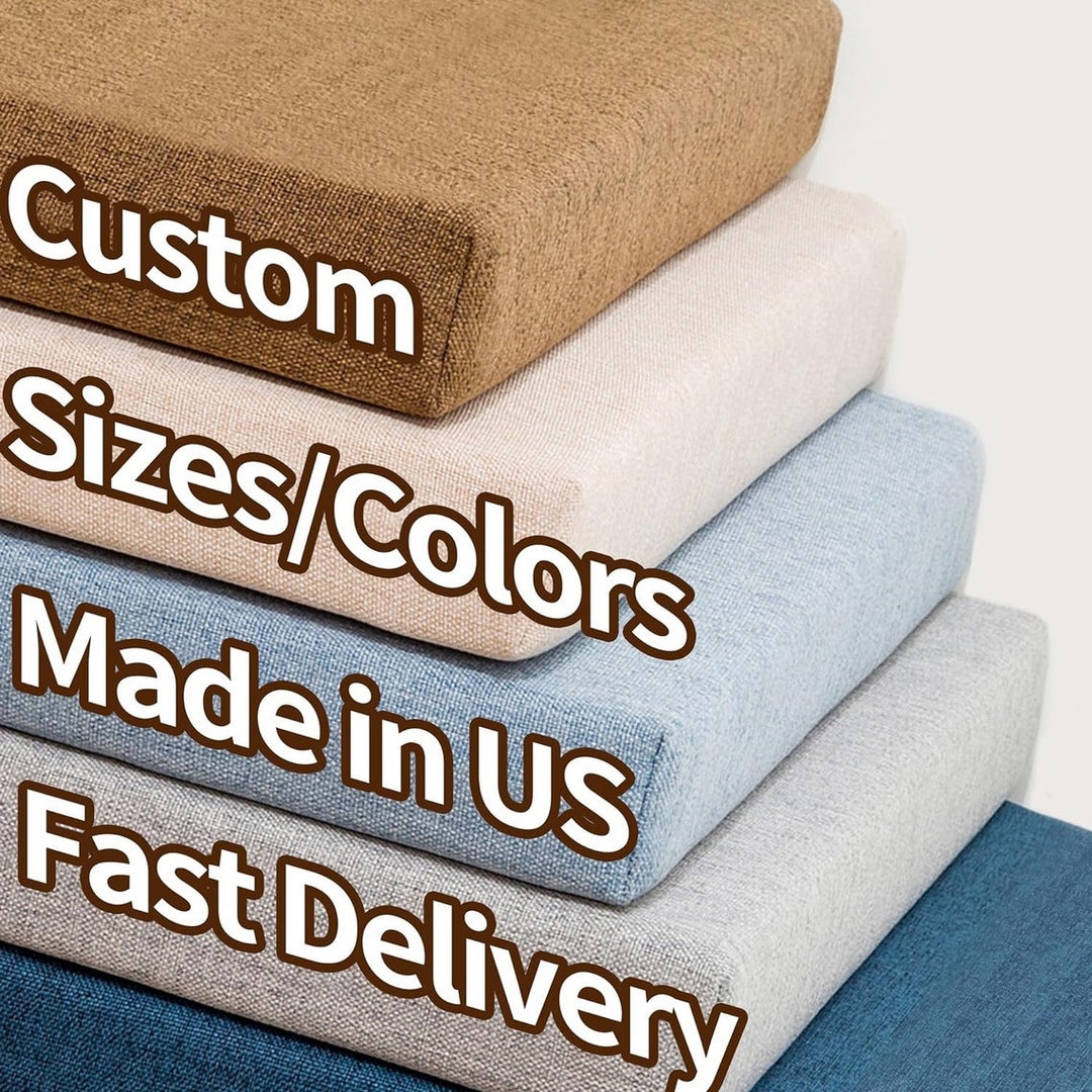 Colourtree 2 Inches Thick Custom Cushion for Bench, Window Seat, Chair ...