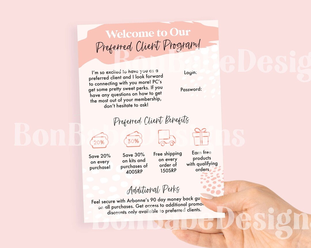 Arbonne Preferred Client Welcome Note Bon Babe 5 X - Etsy