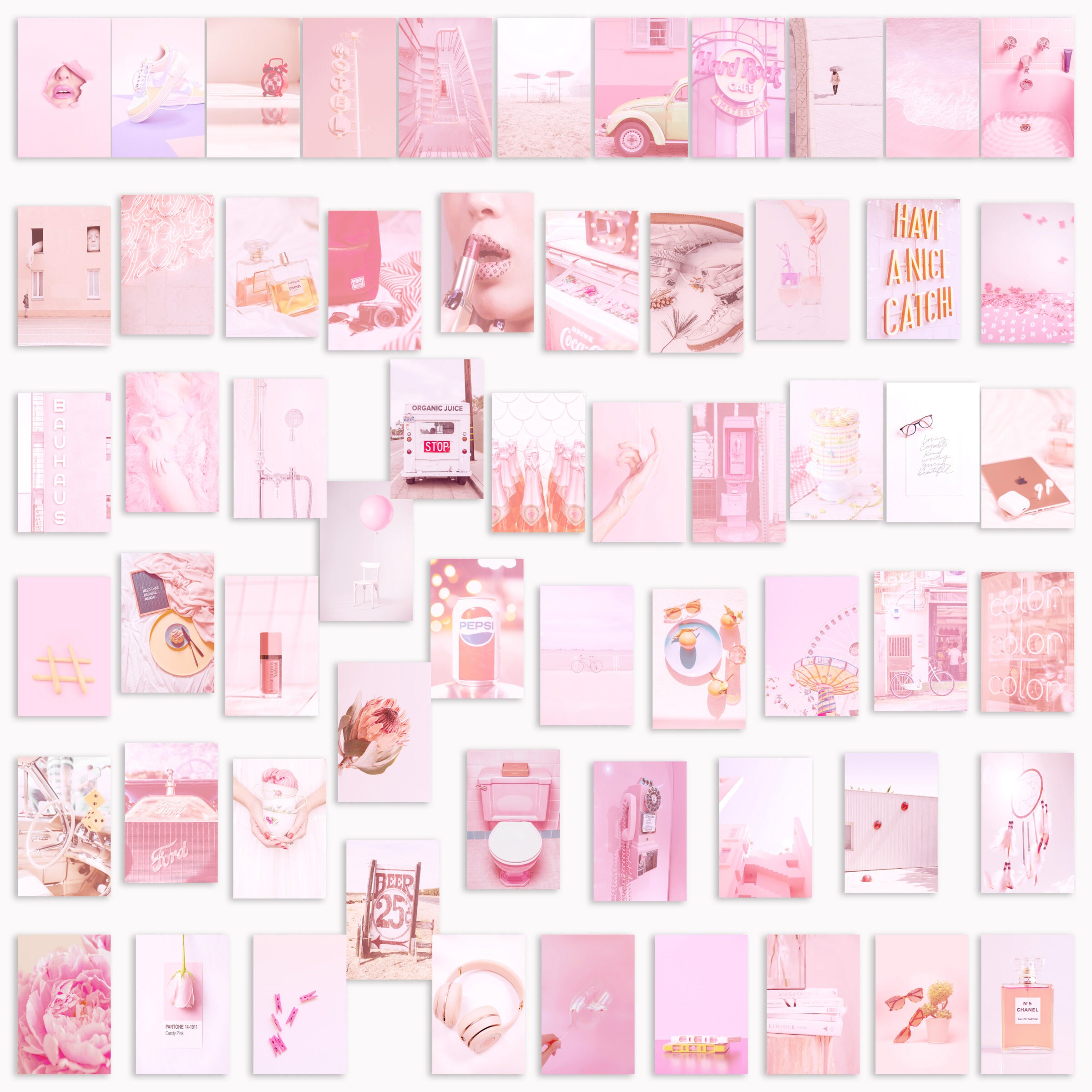 Boujee Pink Neon Photo Collage Kit Hot Pink Aesthetic Baddie Etsy Images