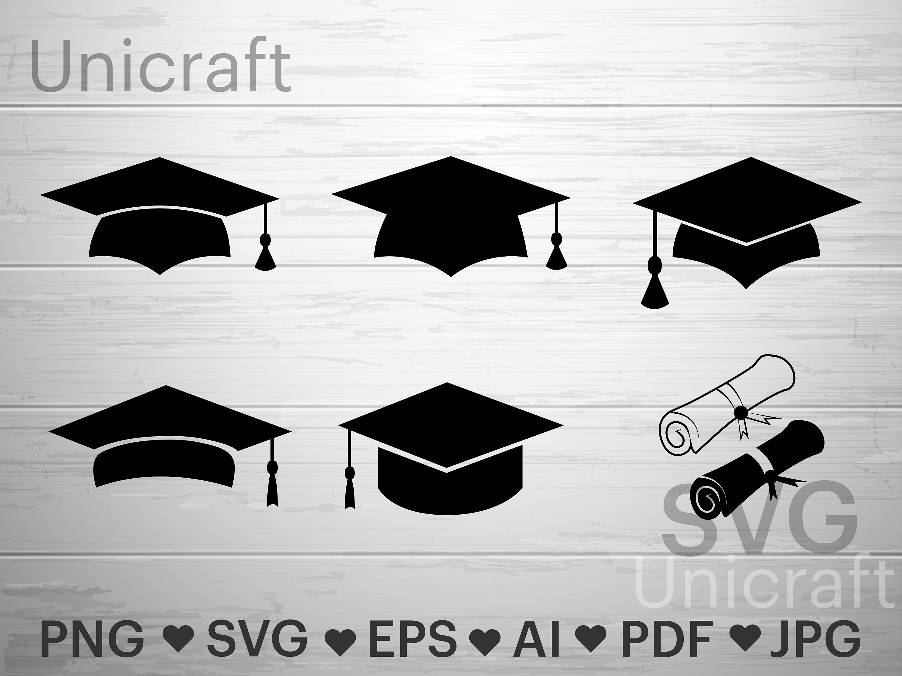Graduation Cap Svg, Graduation Hat Svg File, Vector Diploma Hat ...
