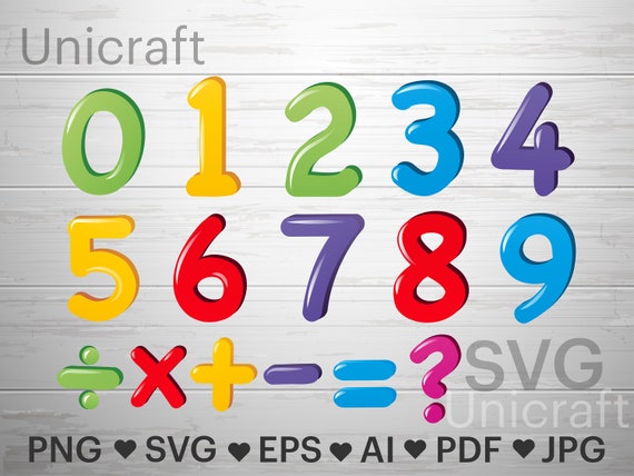 Numbers SVG Number 1 SVG Vector Kid Number Set Real | Etsy UK
