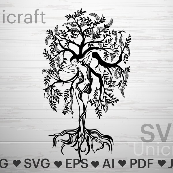 Black Woman Tree of Life Svg - Etsy