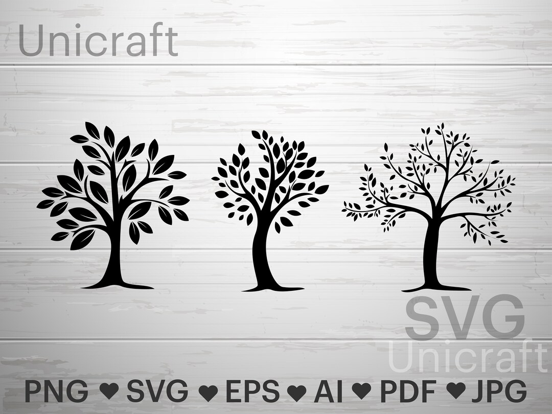 Tree Svg, Tree Svg File, Vector, Tree Silhouette Svg, Forest Clipart ...