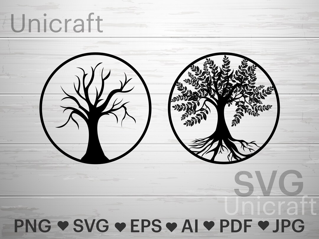 Tree Svg, Tree Circle Svg File, Vector, Tree Silhouette Svg, Forest ...