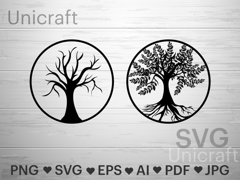 Tree Svg, Tree Circle Svg File, Vector, Tree Silhouette Svg, Forest ...