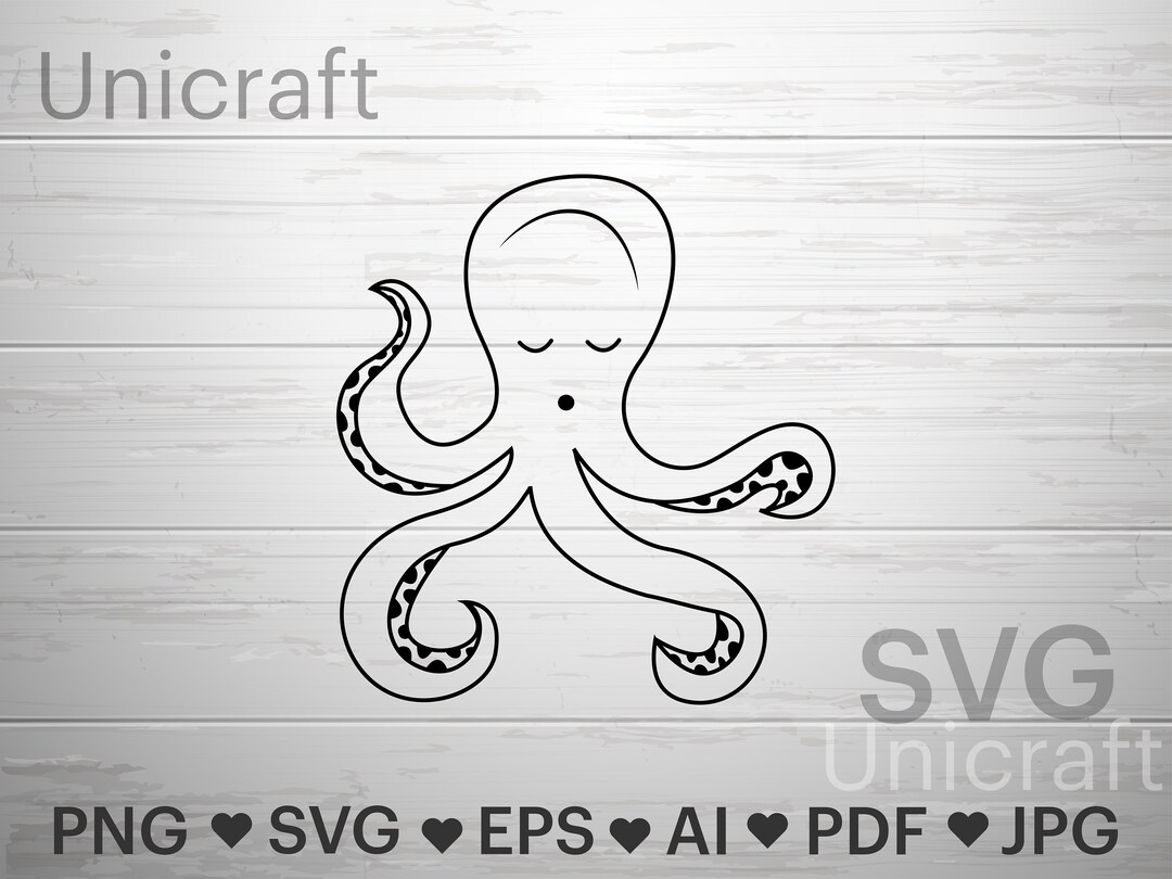 Cute Octopus Svg, Sea Animal Svg, Doodle Animal Vector Svg File, Baby ...