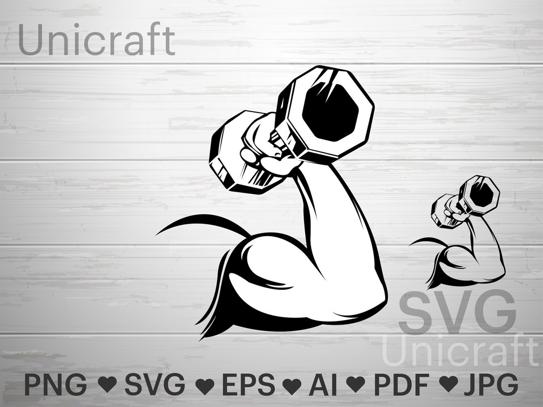 Bicep Svg, Muscle Arm Svg File, Vector, Strong Hand , Gym Power Logo ...