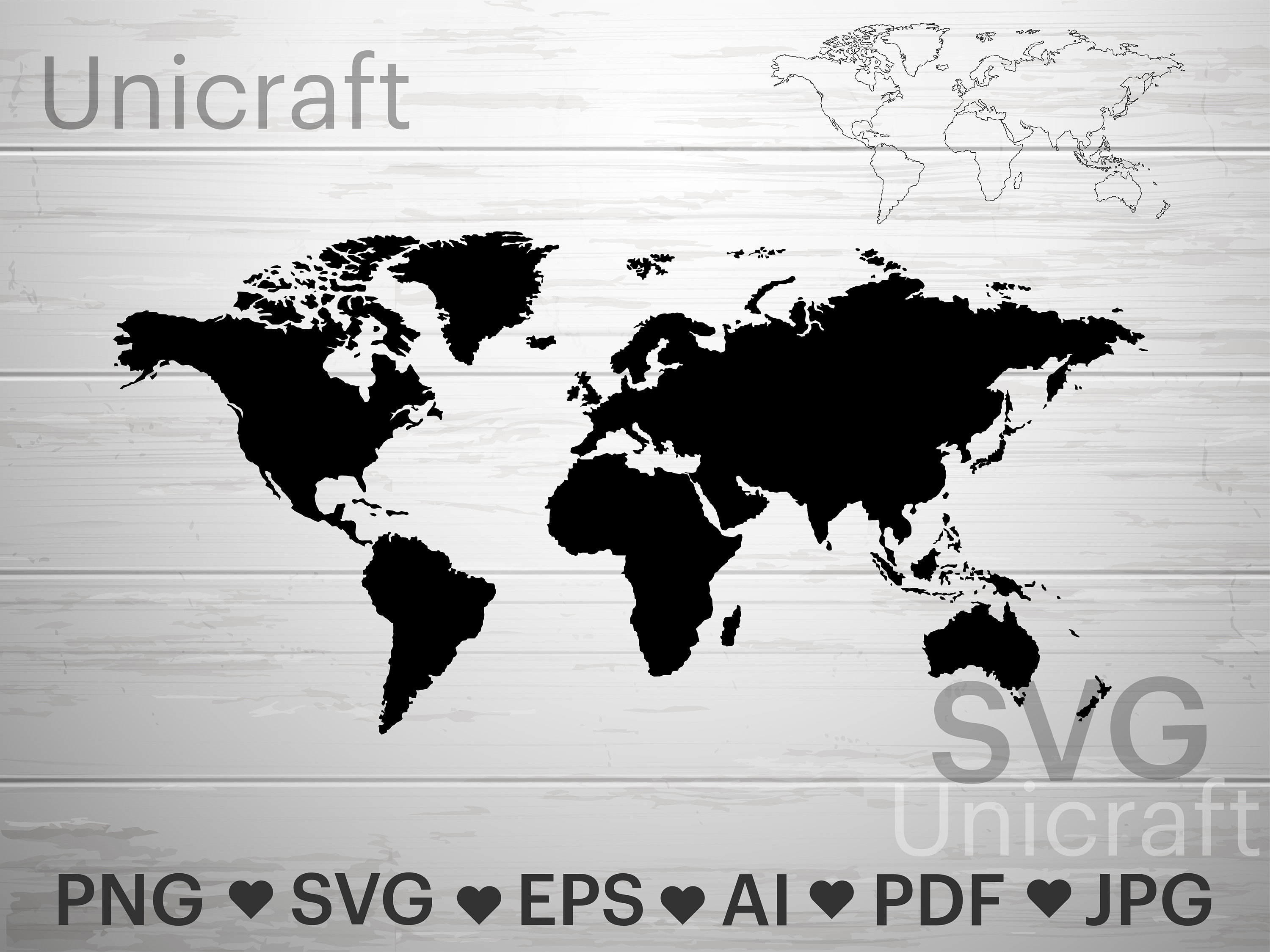 World Map Svg, Earth Svg File, Vector, Continents Svg, Global Map ...