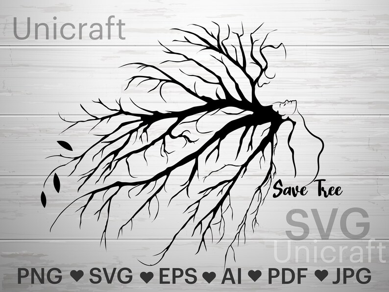 Tree Svg, Save Tree svg file, Vector, Tree Lady Silhouette svg, Clipart ...