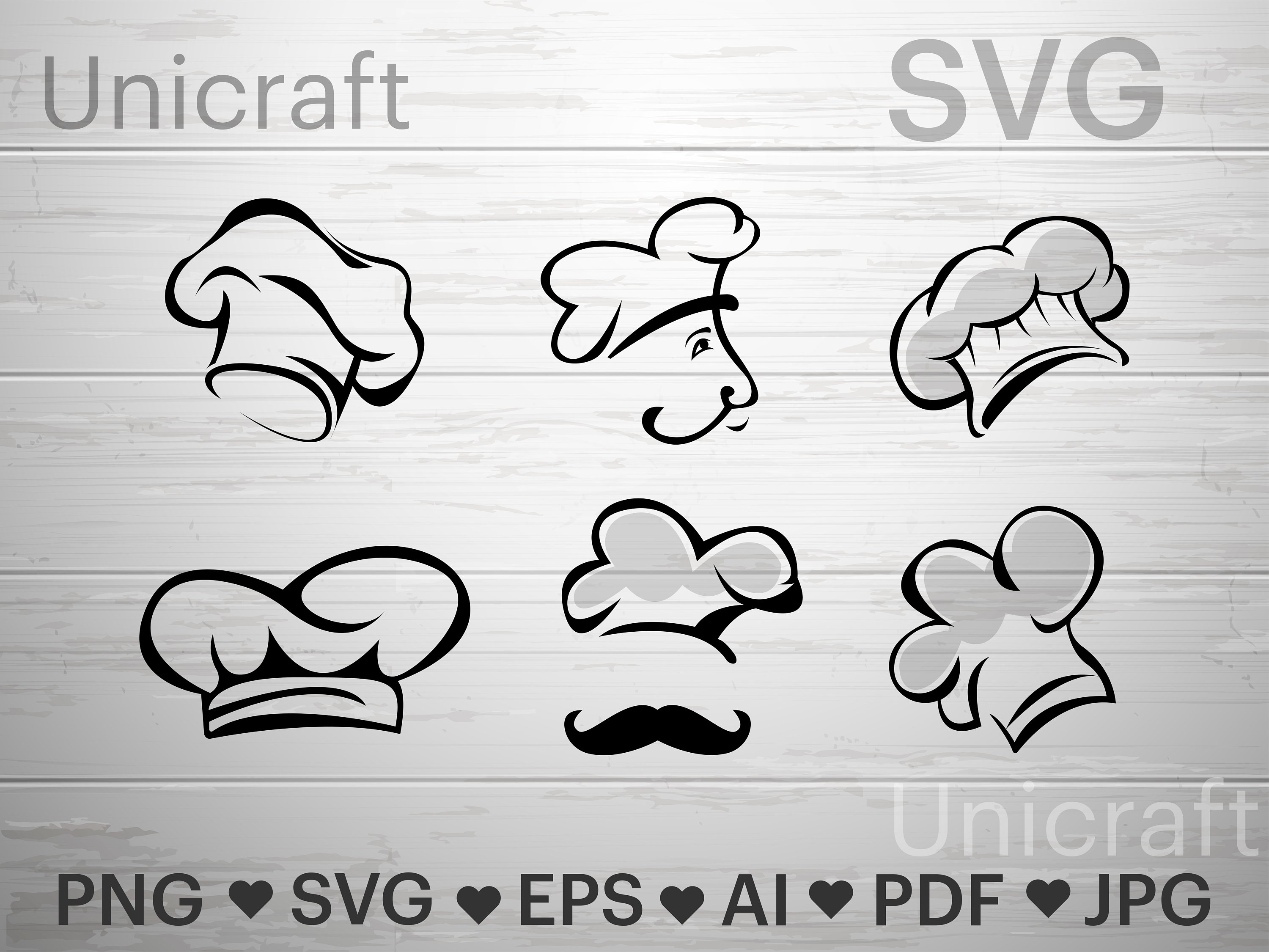 Chef Hat Svg, Chef Svg File, Vector, Chef Hat Silhouette Svg, Kitchen ...