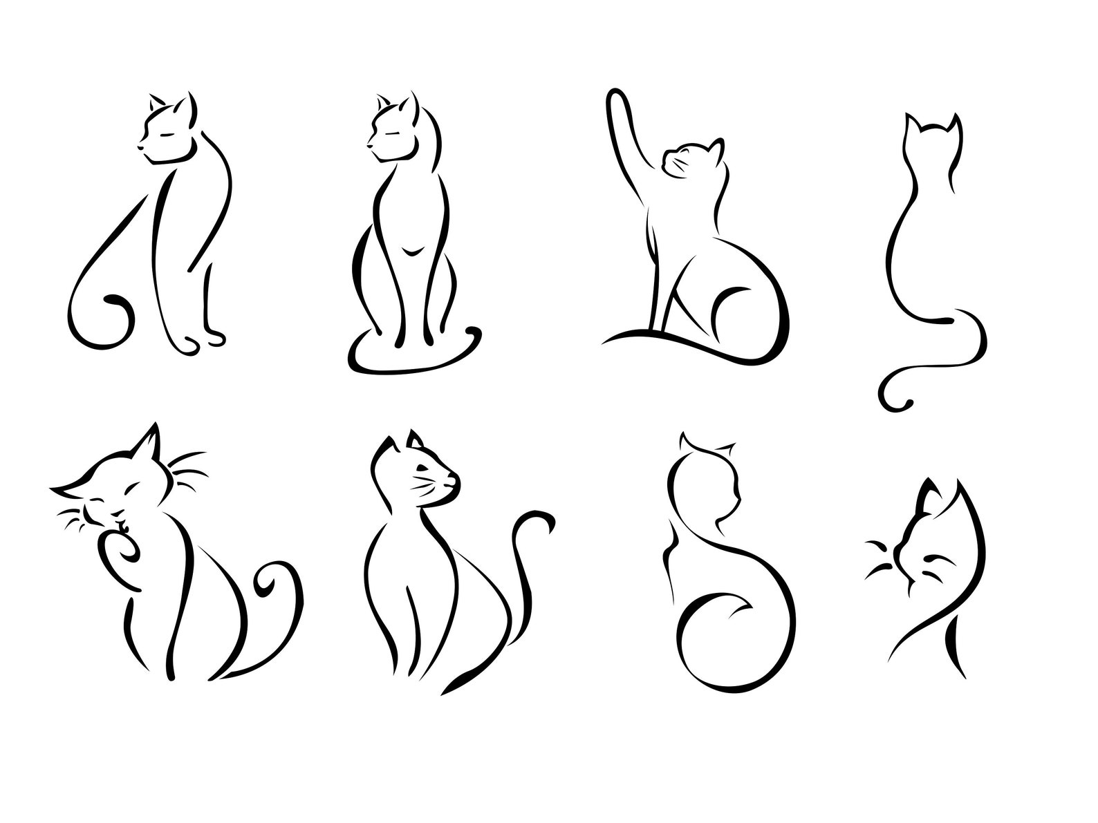 Cat SVG Cat Svg Bundle Vector Cats Illustration Cats - Etsy UK
