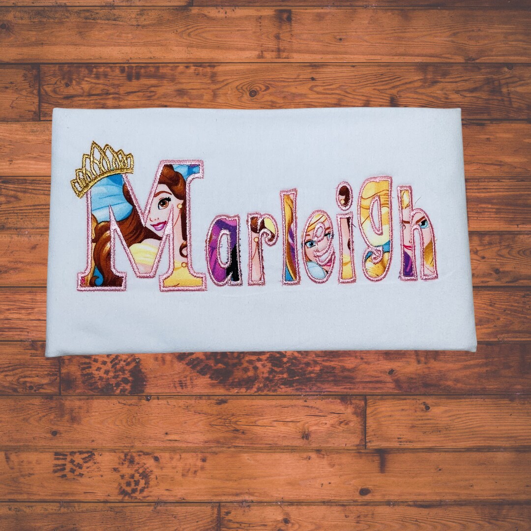 Personalized Princess Font Shirt: Embroidered Tiara, Custom Name - Etsy