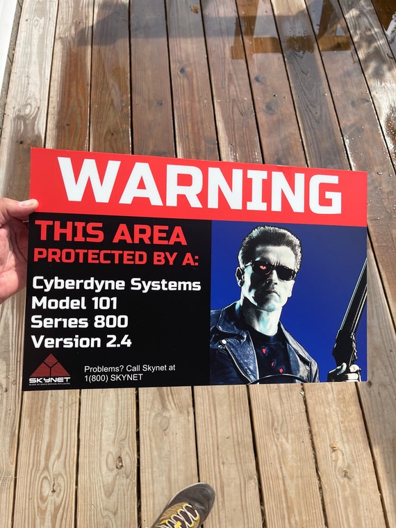 Warning T2 Security Sign / Terminator 2 / Metal Sign /T2 sign | Etsy