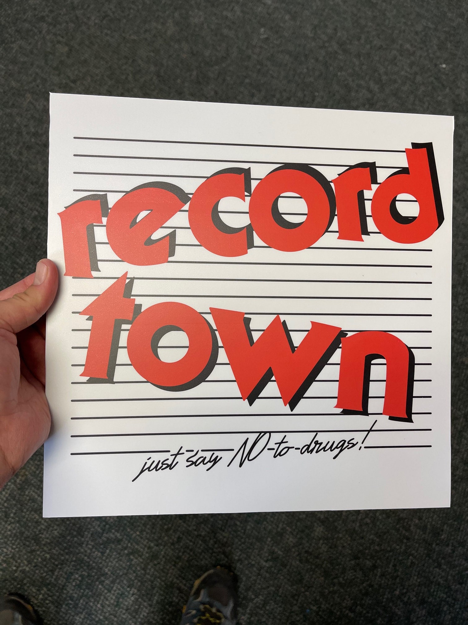 Record Town Wall Sign / 1980s Mall Sign / Metal Sign / Record Store ...