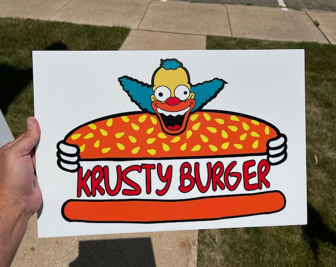 Krusty Burger Sign Digital Download 11x14 JPEG, Krusty Burger Logo, the ...