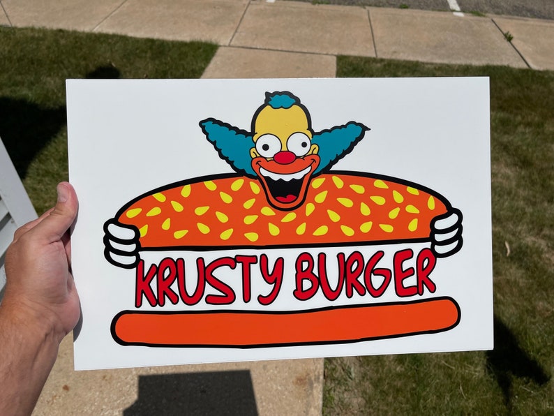 Krusty Burger Sign /the Simpsons Krusty Burger / Metal Sign / Krusty ...