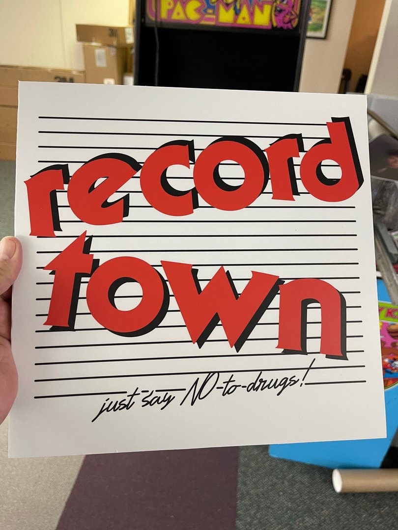 Record Town Store Sign / Retro Record Store/ Old School Vintage 1980's ...