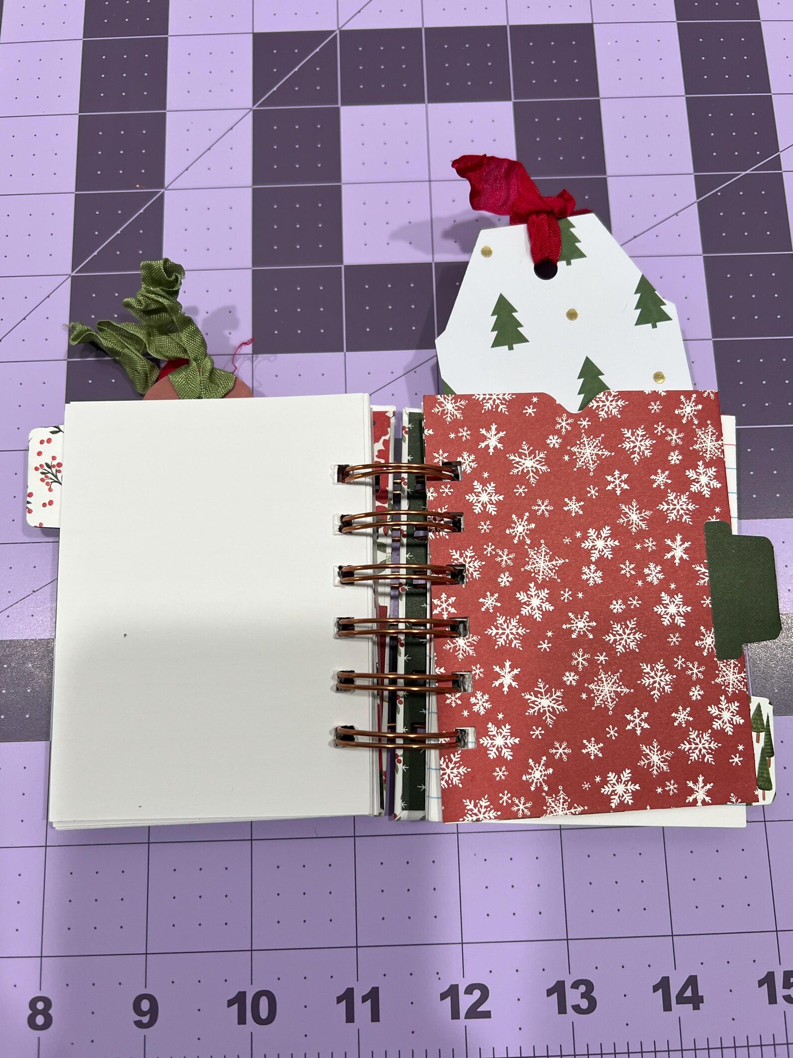 Christmas Mini Notebook 3x4 Cinch Bound With Lots of Pockets and Areas ...