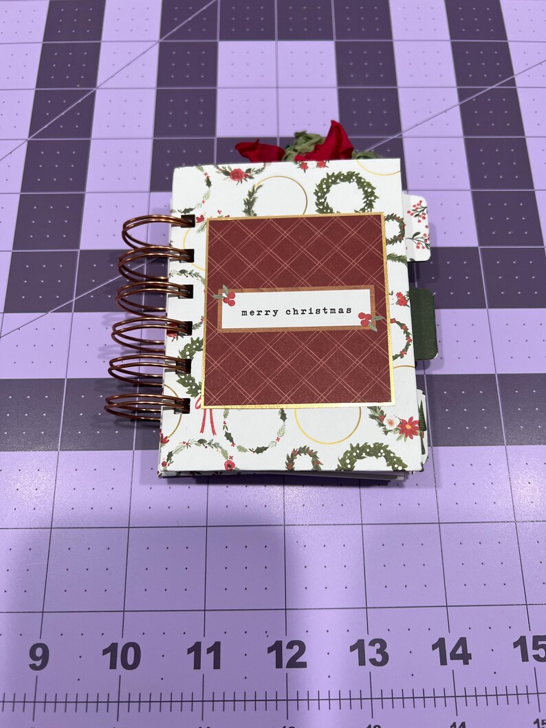 Christmas Mini Notebook 3x4 Cinch Bound With Lots of Pockets and Areas ...