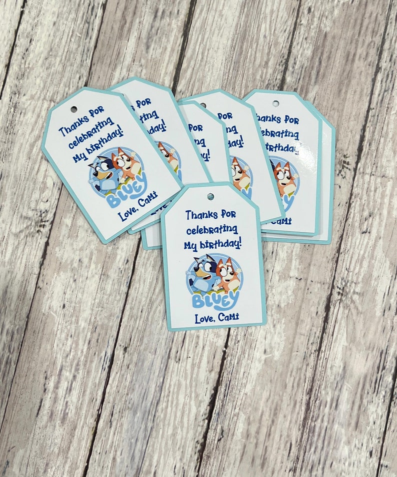 Bluey Birthday Favor Tags, Dog Birthday, Treat Boxes, Treat Bags, Party ...