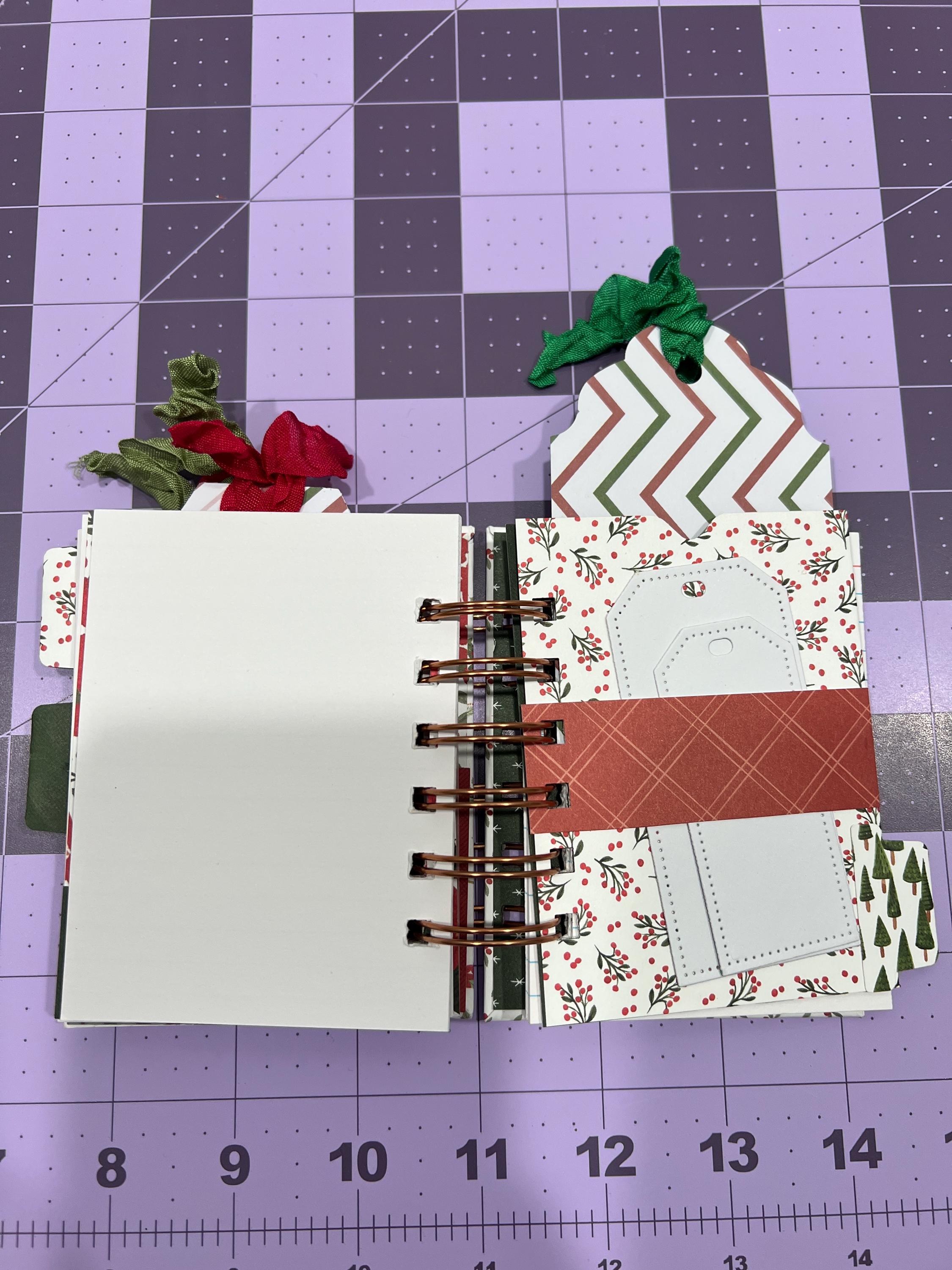 Christmas Mini Notebook 3x4 Cinch Bound With Lots of Pockets and Areas ...