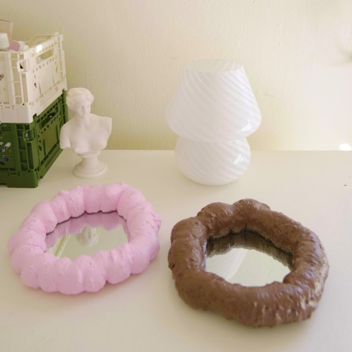 Mini Wavy Mirror 7 in X 7 in Danish Pastel - Etsy