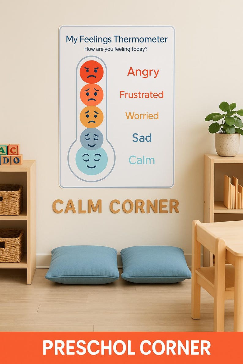 Feelings Thermometer Printable|calm Corner SEL Poster for Kids - Etsy