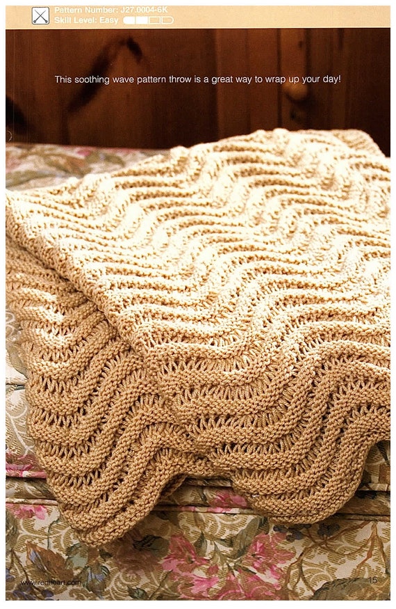 Chevron Afghan Knitting Pattern Simple Zig-zag or Ripple | Etsy