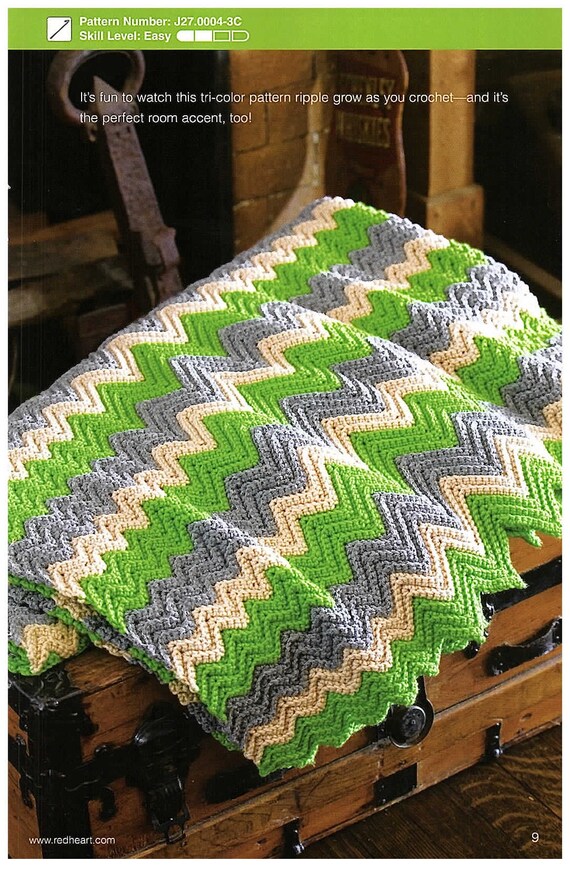 Updated Ripple Vintage Crochet Pattern Ripple Afghan Pattern | Etsy