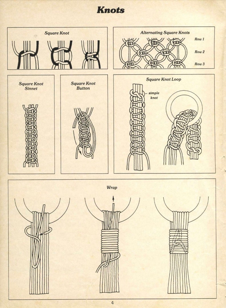 SET of 3 Macrame Pdf Patterns, 1970's Decor, DIY Macrame, Vintage Home ...