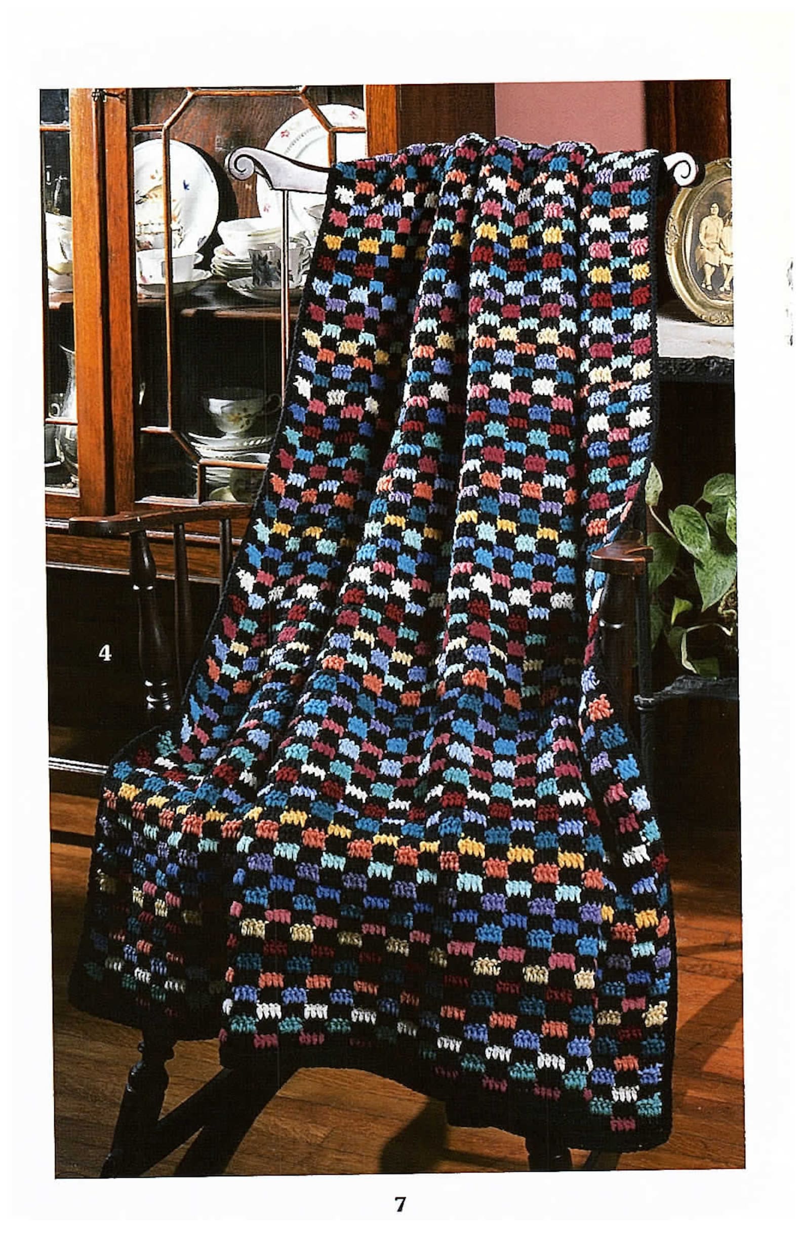 Vintage Crochet Afghan Pattern Nursery Crocheting Blanket - Etsy