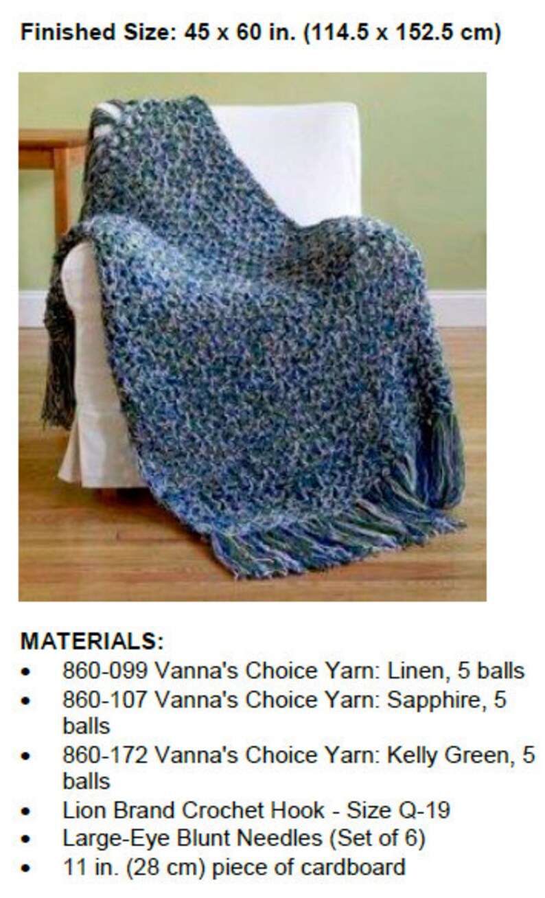 Vintage Blanket Crochet Pattern, Crochet Afghan Pattern, Vintage Shawl ...